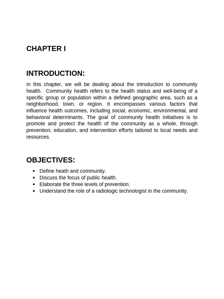 Chapter I CPH | PDF