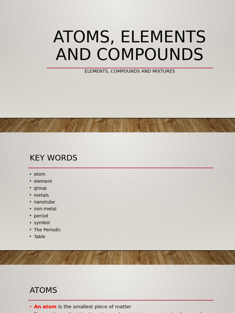 Understanding Atoms, Elements, and Compounds | PDF | Chemical Elements ...
