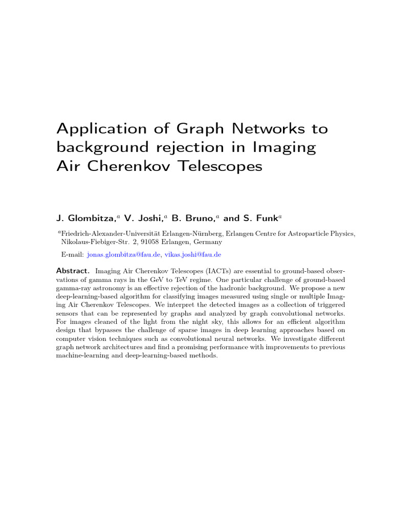 Application of Graph Networks To Background Reject | PDF