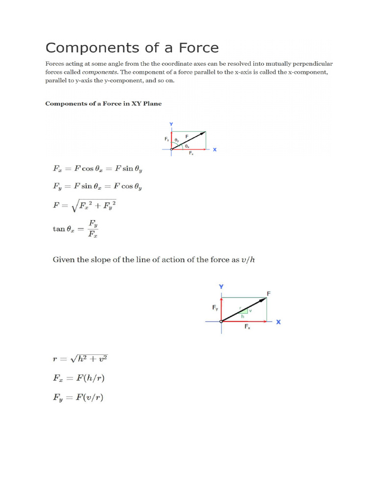 Components of a Force | PDF