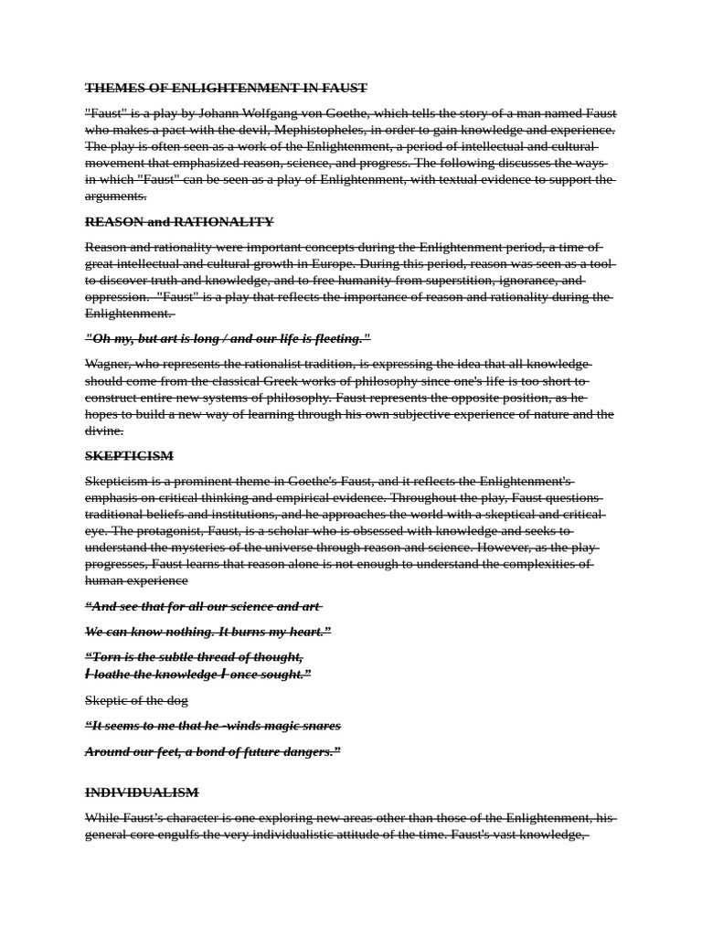 Themes of Enlightenment in Faust | PDF