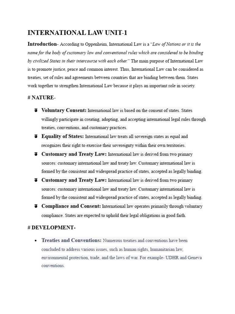 INTERNATIONAL LAW UNIT | PDF