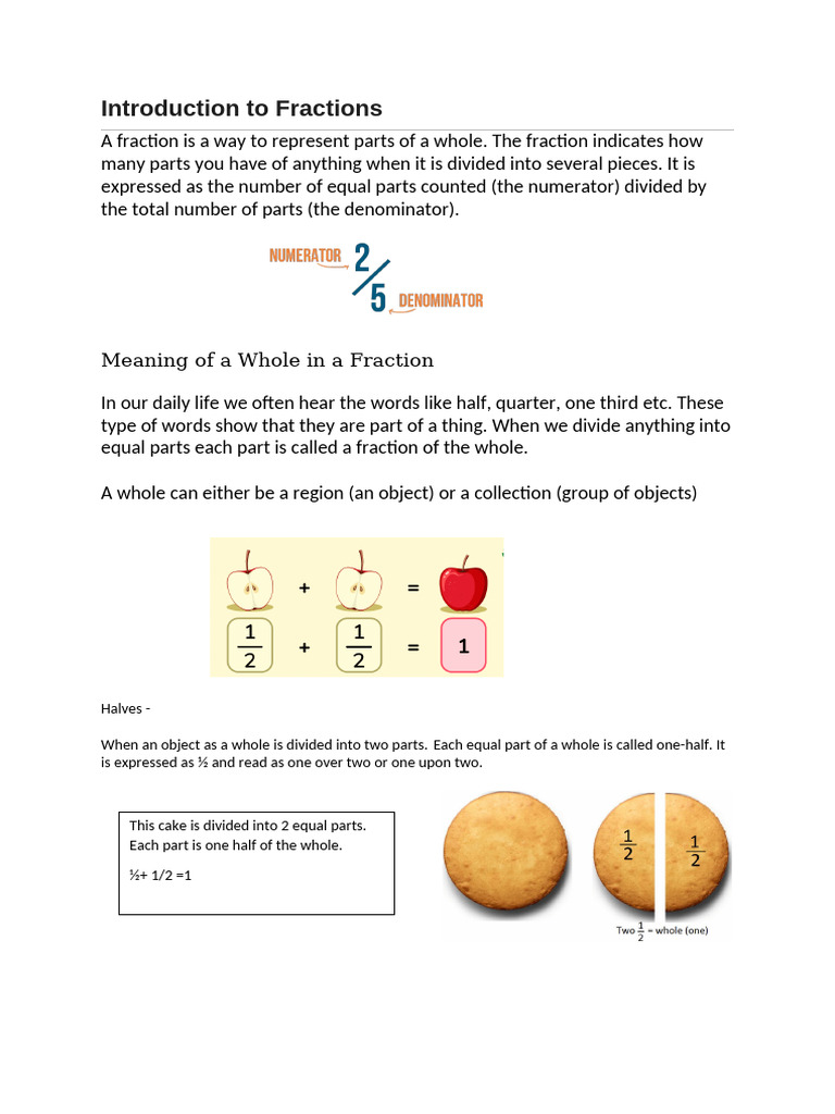 Introduction To Fractions | PDF