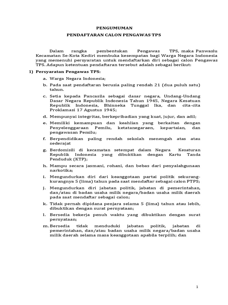 Persyaratan, Ketentuan Dan Form Kelengkapan Pendaftaran PTPS | PDF | Hukum