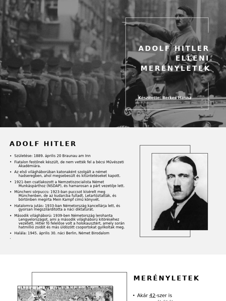 Adolf Hitler Elleni Merényletek | PDF