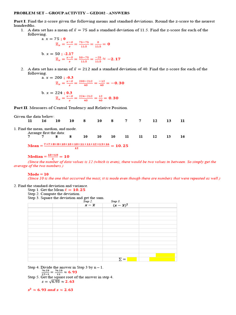 PROBLEM SET ANSWERS | PDF