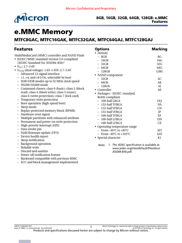 Emmc 8 128gb ps8222 5 0 Ait | PDF