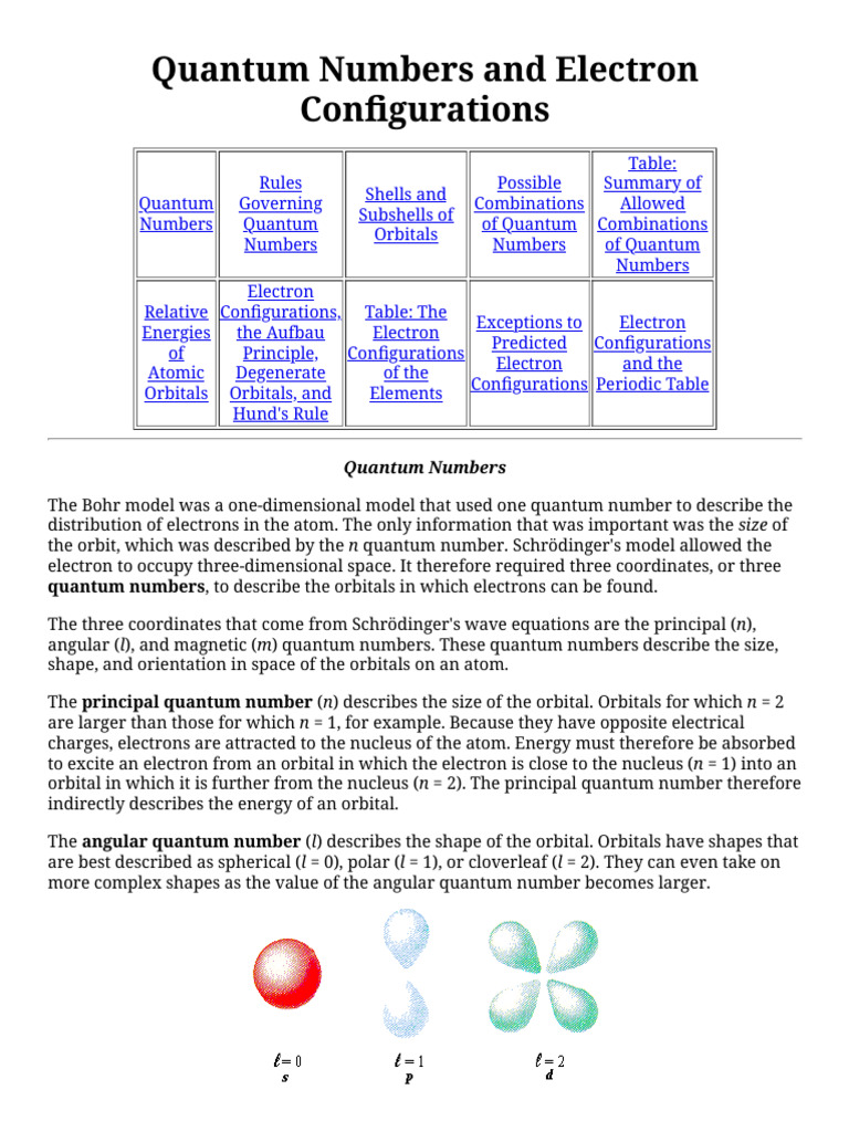 Quantum Numbers Explained | PDF | Atomic Orbital | Science & Mathematics