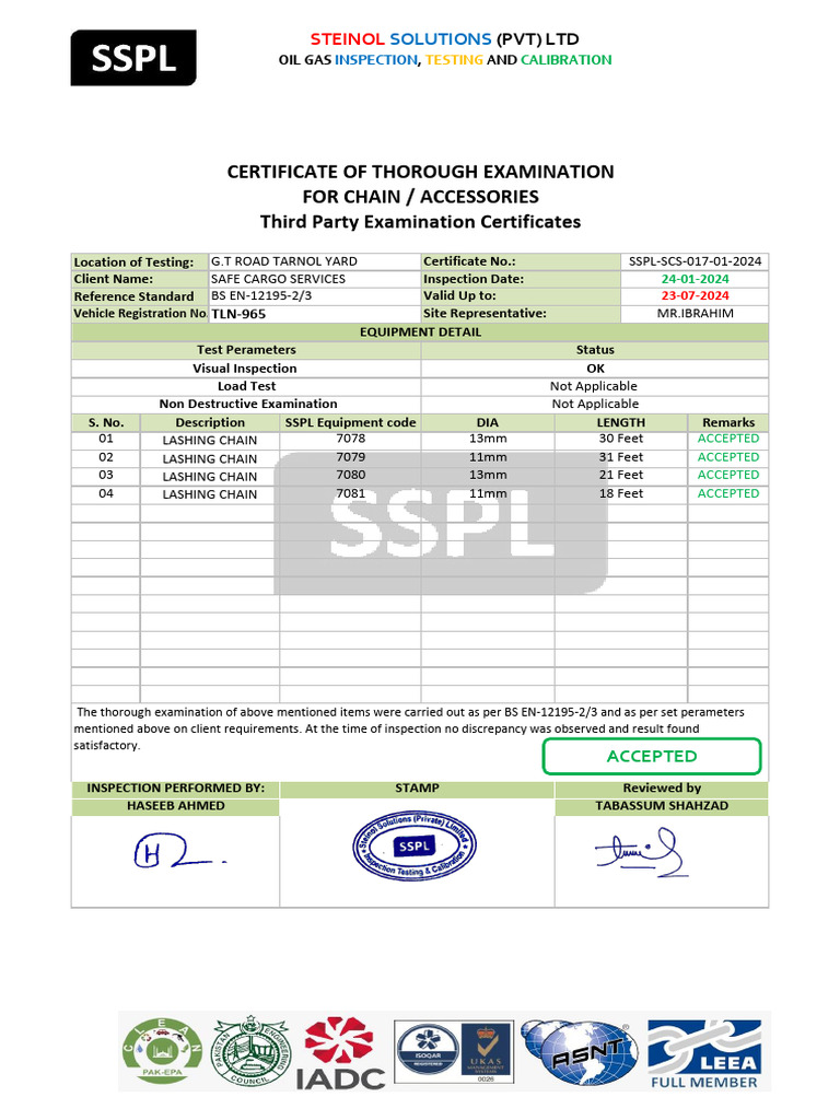 SSPL-SCS-017-01-2024 - Chain | PDF