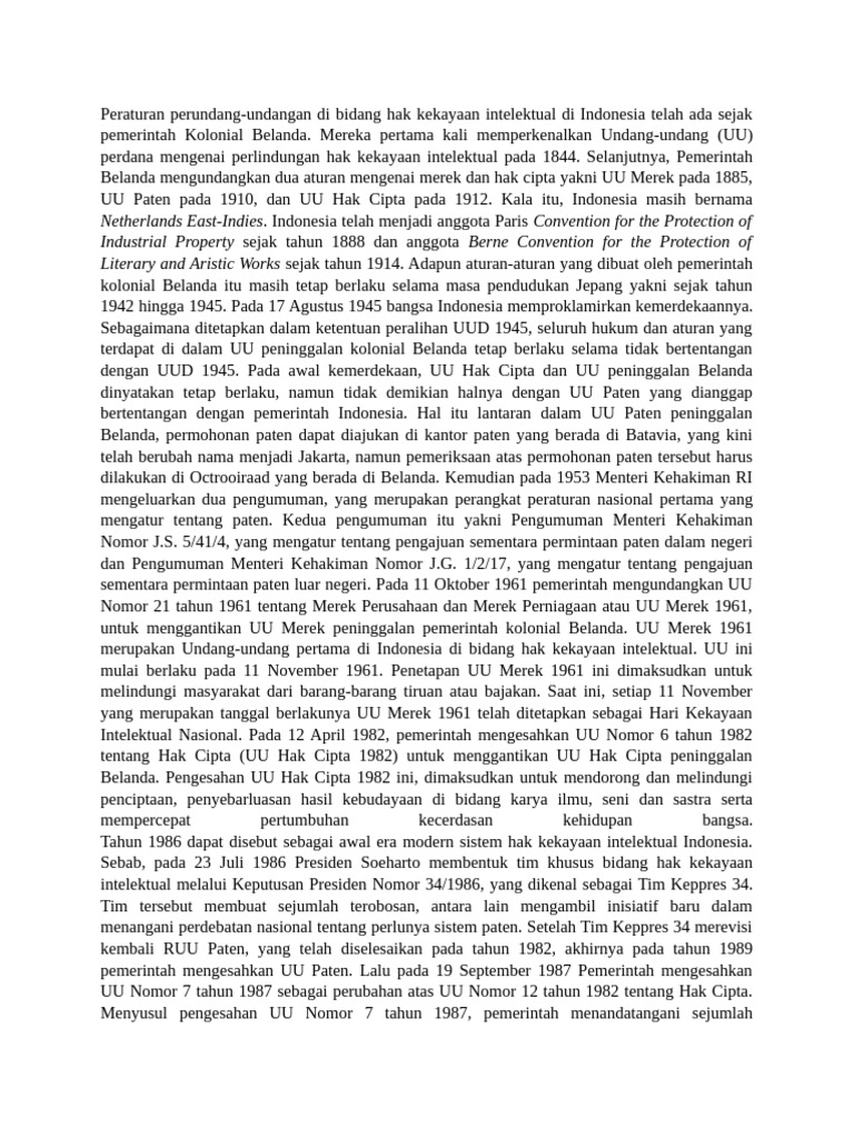 Sejarah Hki Nasional Fikri | PDF