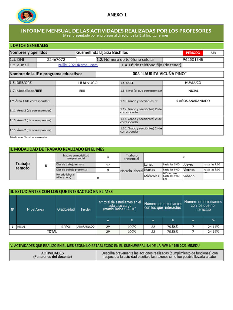 Anexo JULIO Directiva 006-DRE | PDF