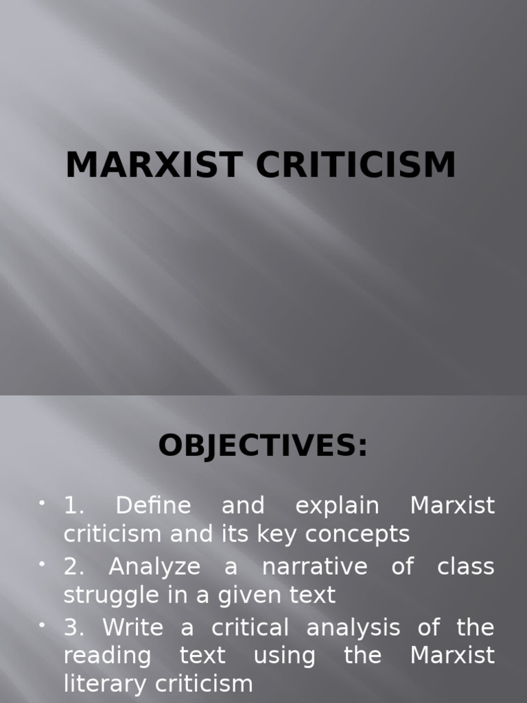 Marxist Criticism | PDF