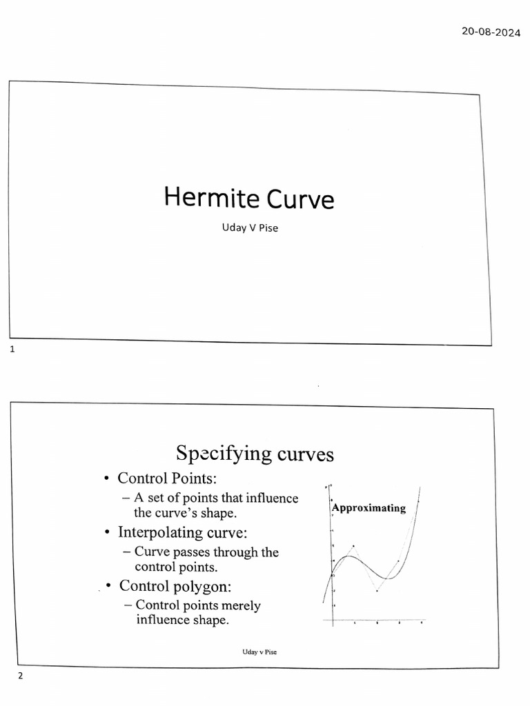 Hermite Curves Pise Sir Notes | PDF