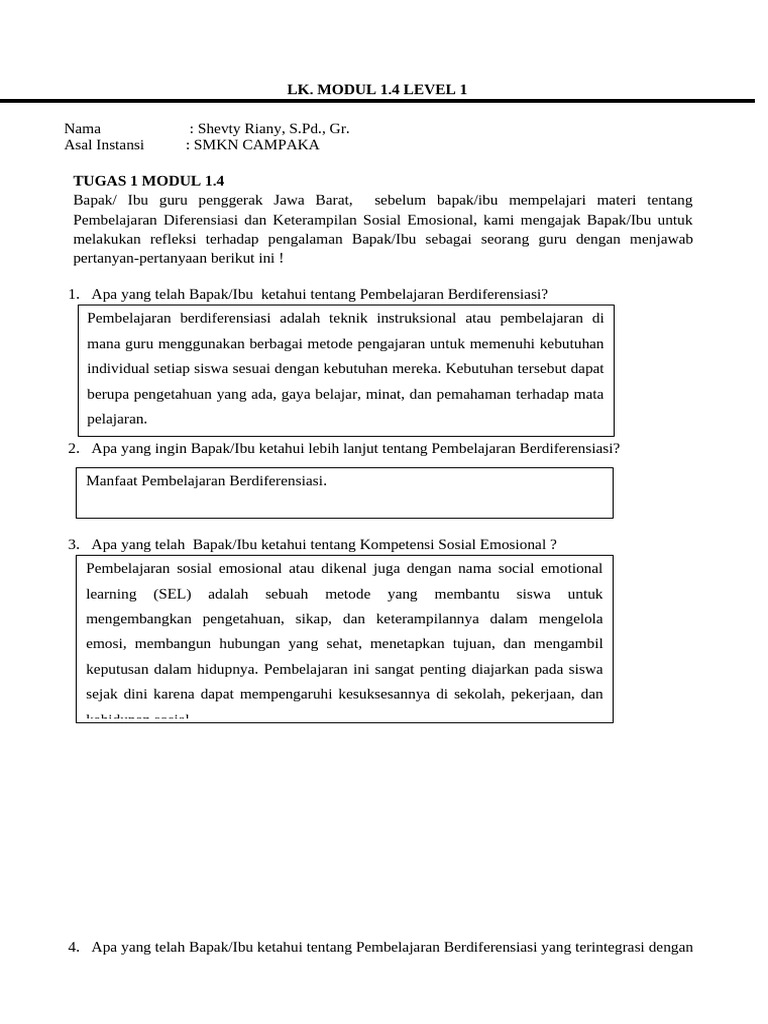 LK MODUL 1.4 LEVEL 1 Shevty | PDF