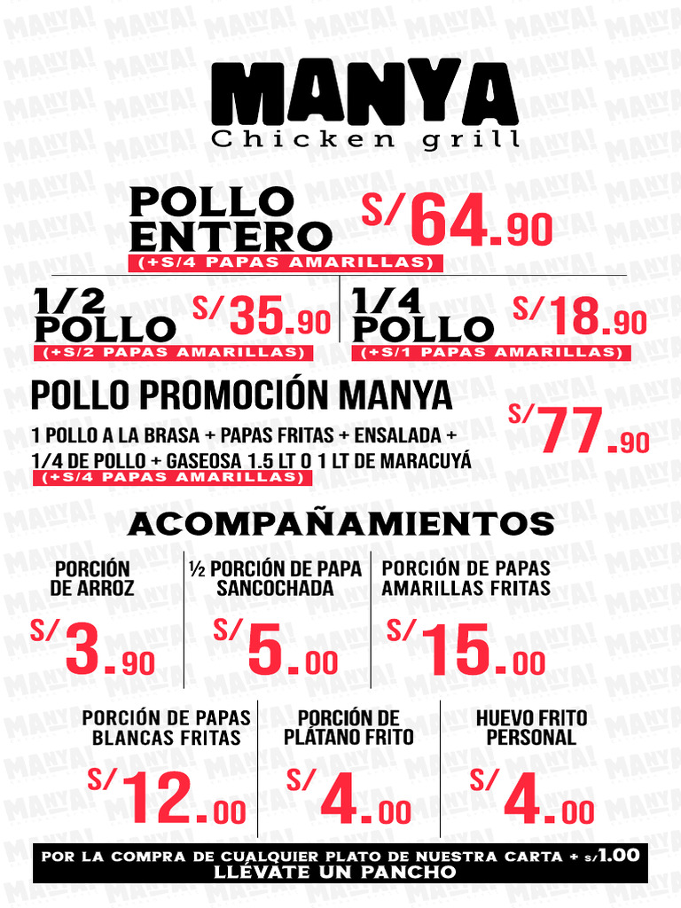 Carta Digital de Manya Actualizado - 20 de Junio 2023 | PDF