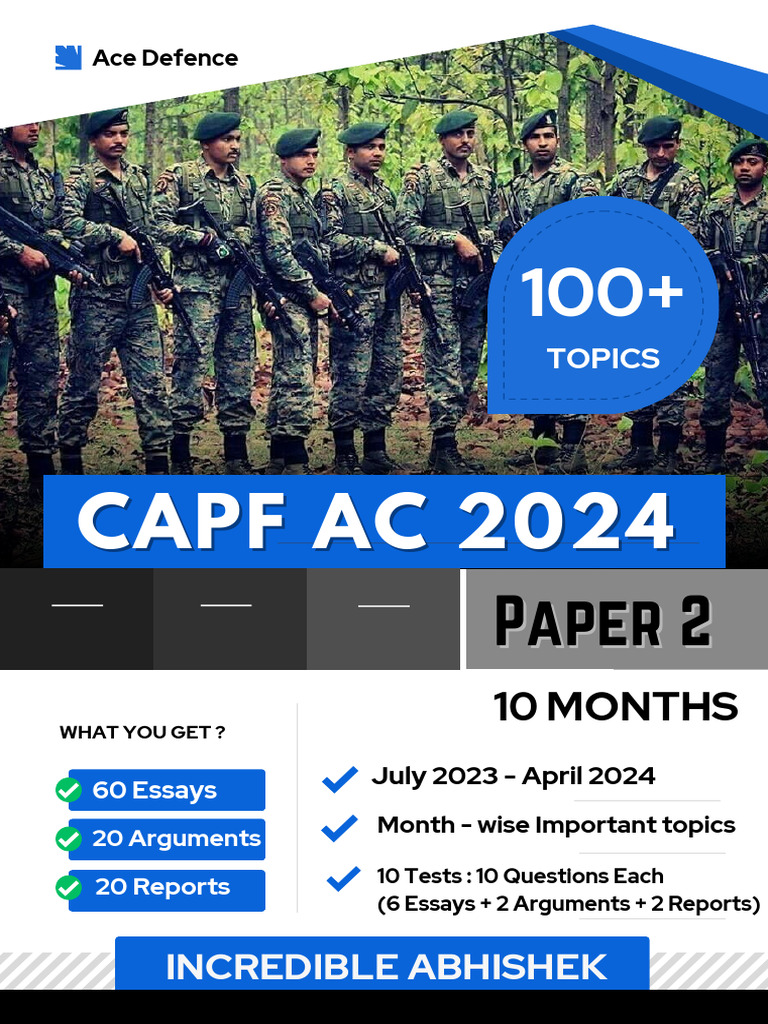 Capf AC Paper 2 100+ Topics | PDF