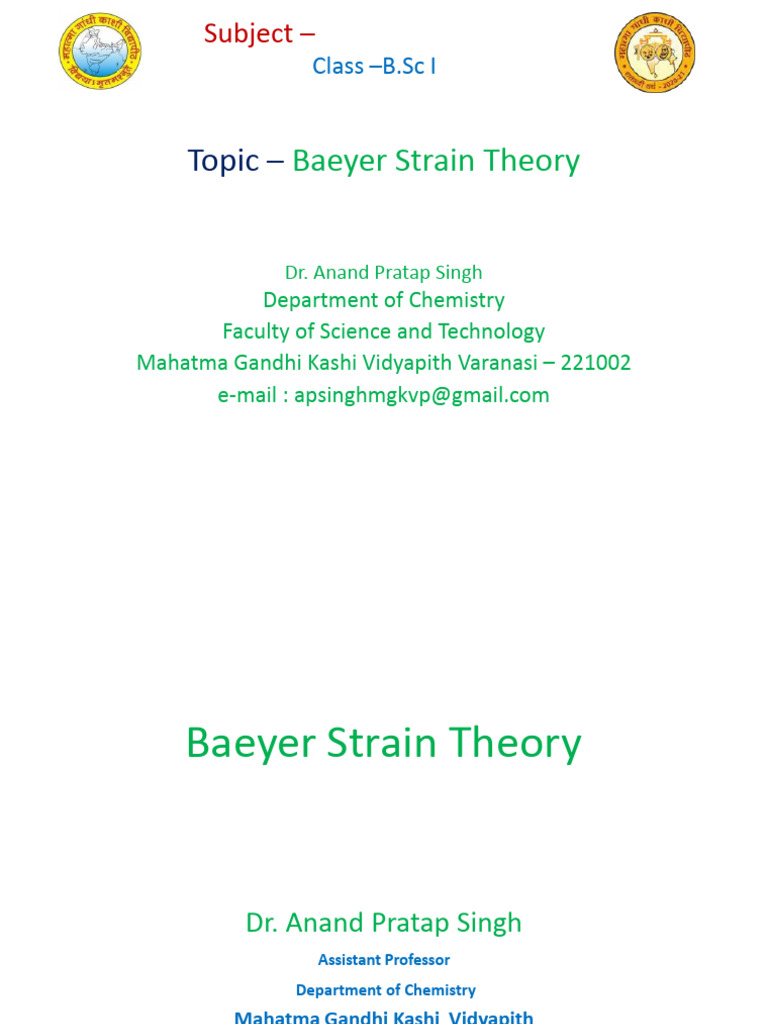 Baeyer Strain Theory | PDF
