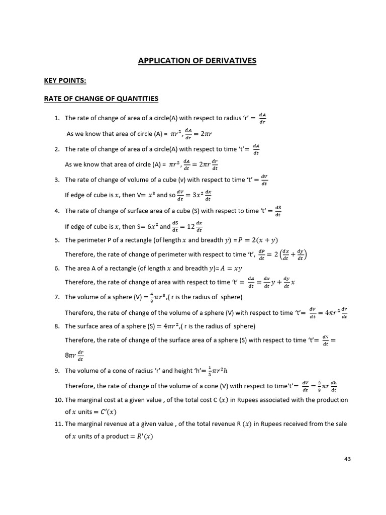 Class Xii Maths Revision Notes Aod | PDF