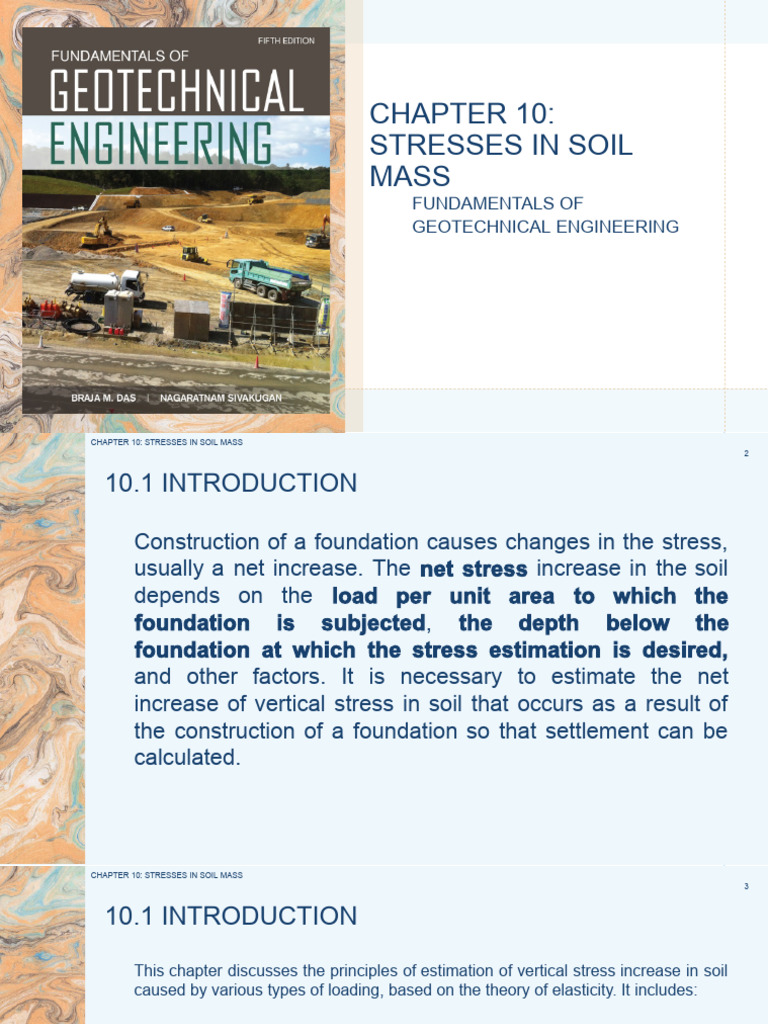 CHAPTER 10 Stresses in Soil | PDF | Stress (Mechanics) | Technology ...