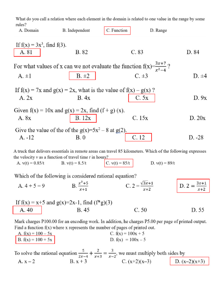 General Mathematics Q1 Reviewer H | PDF
