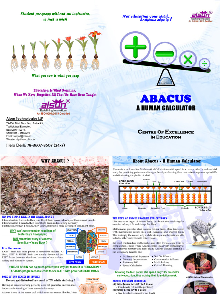 Abacus Brochure | PDF | Memory | Cognition
