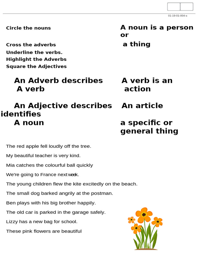 Identifying Nouns in A Sentence Fun Activities Games Grammar Drills ...