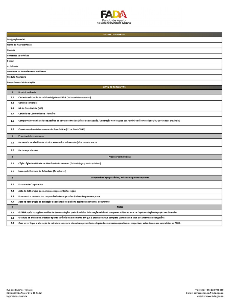 Lista de Requisitos_FADA | PDF