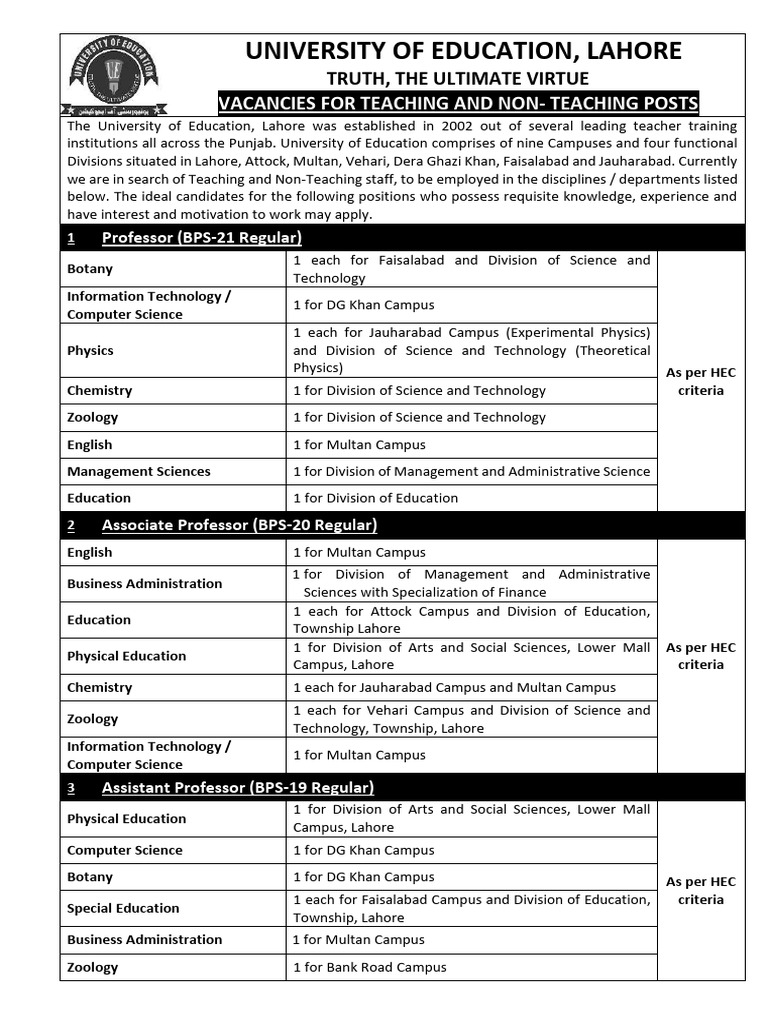 4-Job Advertisement Regarding Teaching and Non-Teaching Posts - June ...