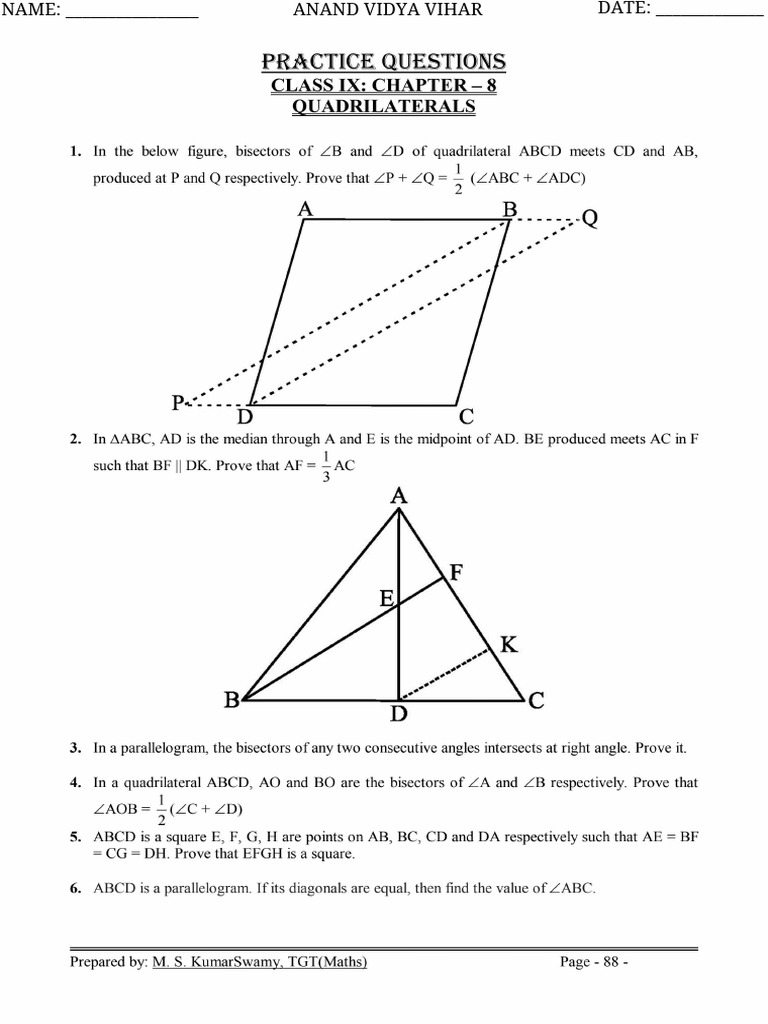 Quadrilaterals Pdf