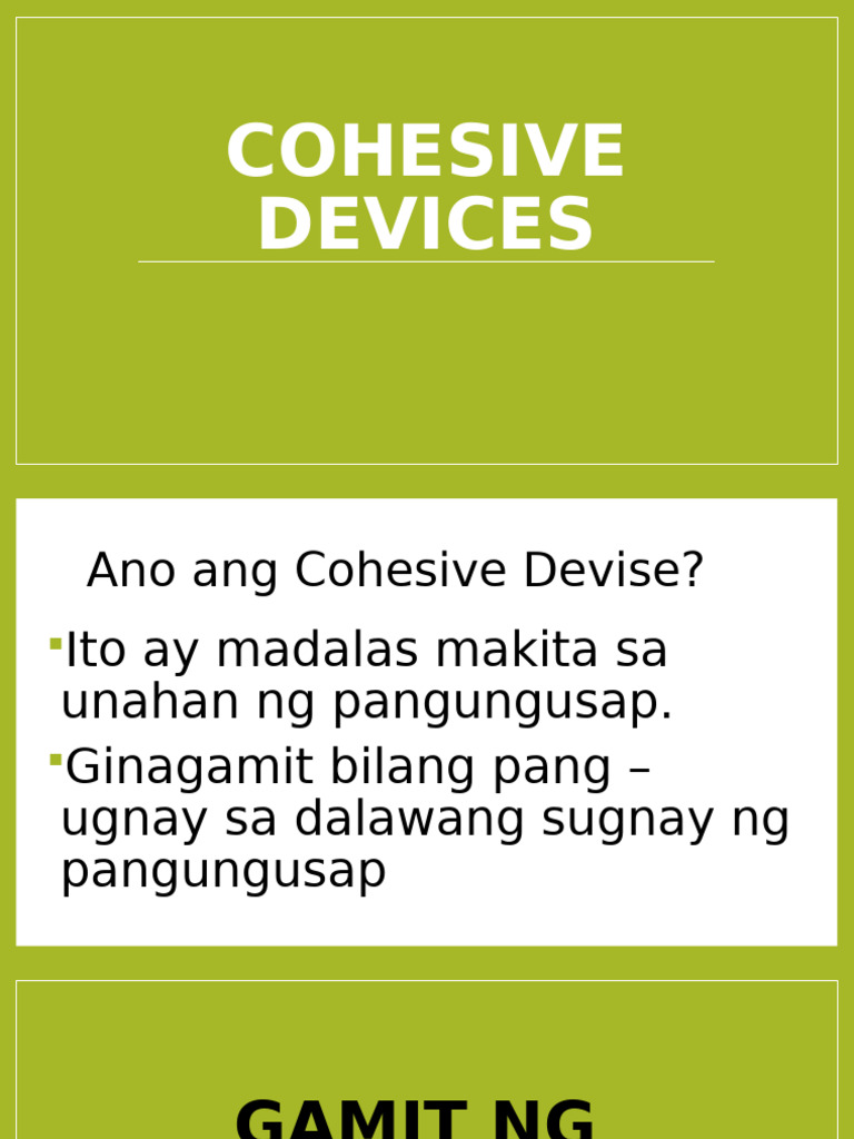 Cohesive Device | PDF