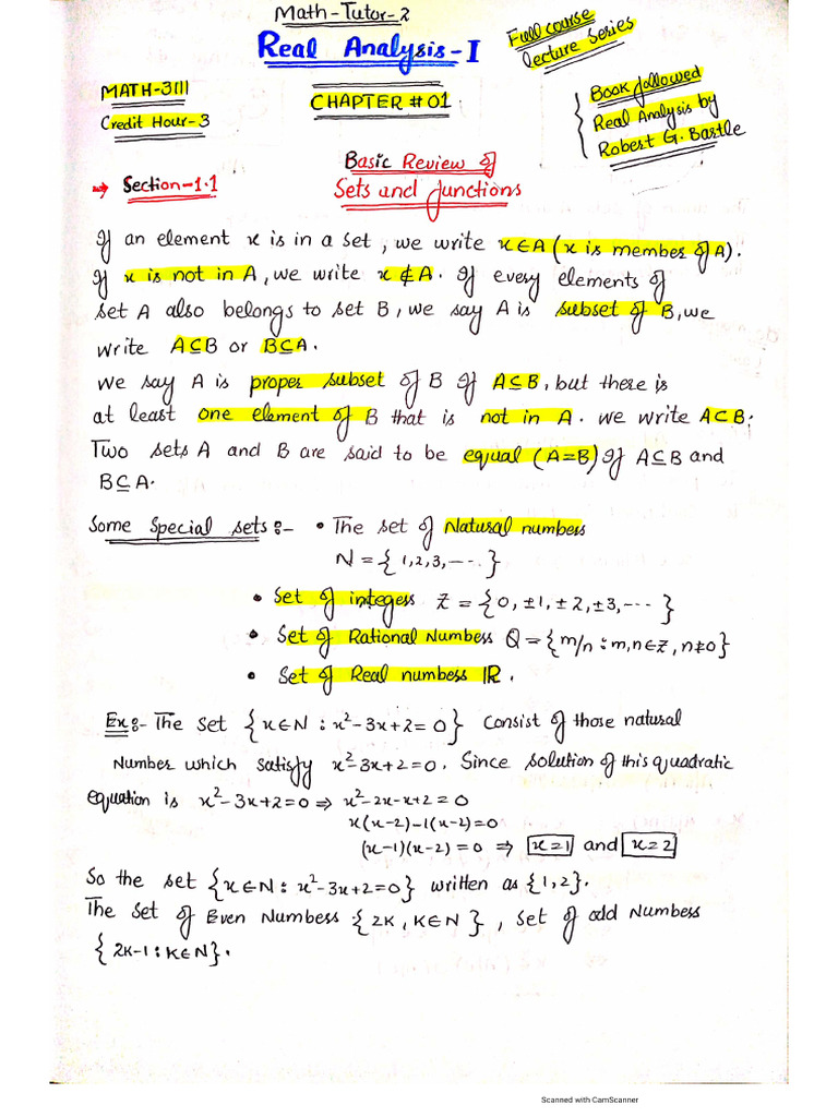 Introduction To Real Analysis Bartle Chapter No 1 | PDF