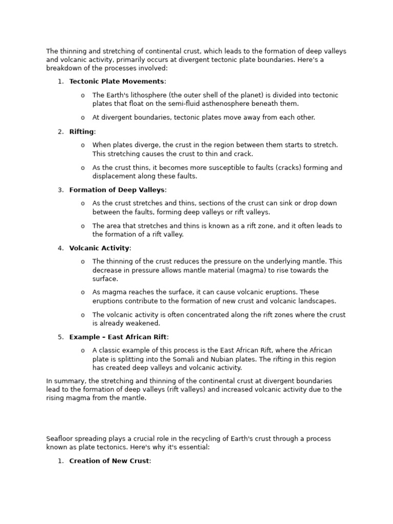 Divergent Boundary Notes GR10 | PDF | Plate Tectonics | Crust (Geology)