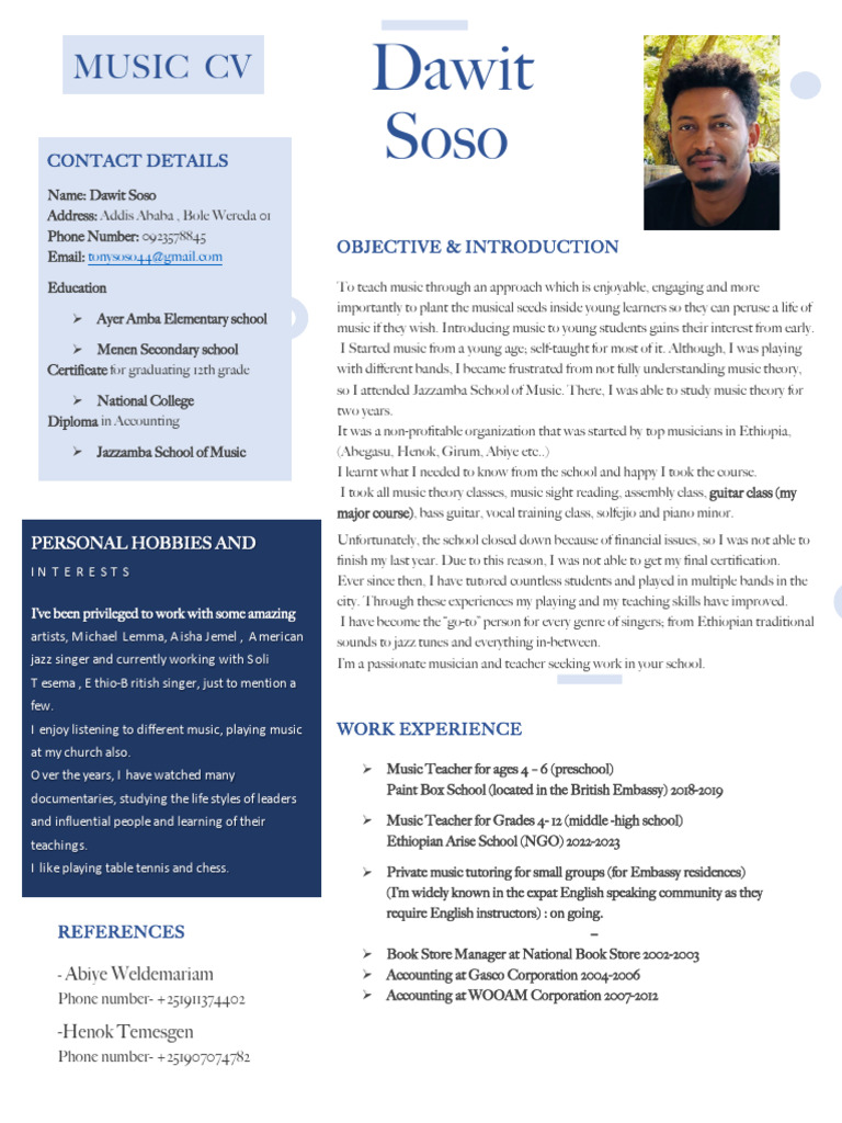 Dawit CV Final | PDF