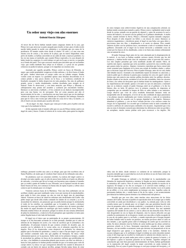 Un Señor Muy Viejo Con Las Alas Enormes | PDF