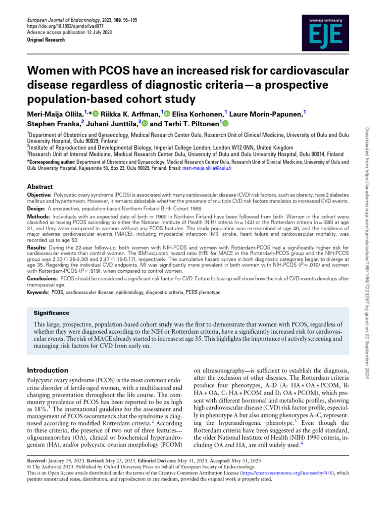 Women With PCOS Have An Increased Risk For Cardiovascular Disease ...