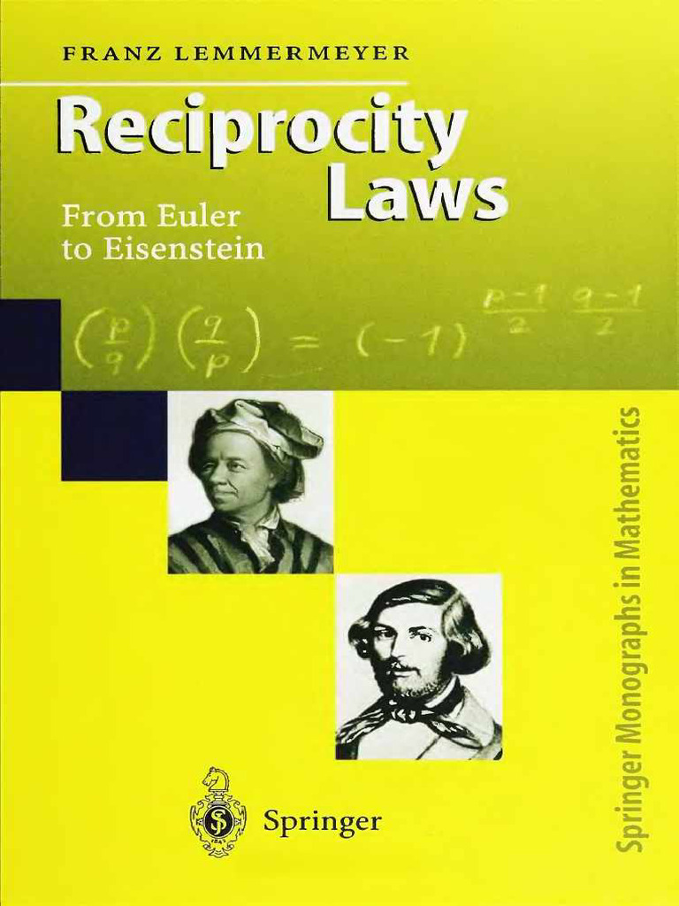 Reciprocity Laws - From Euler To Eisenstein | PDF