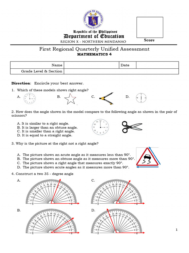 Math 4 Q1 Final Ruqa 2024 | PDF