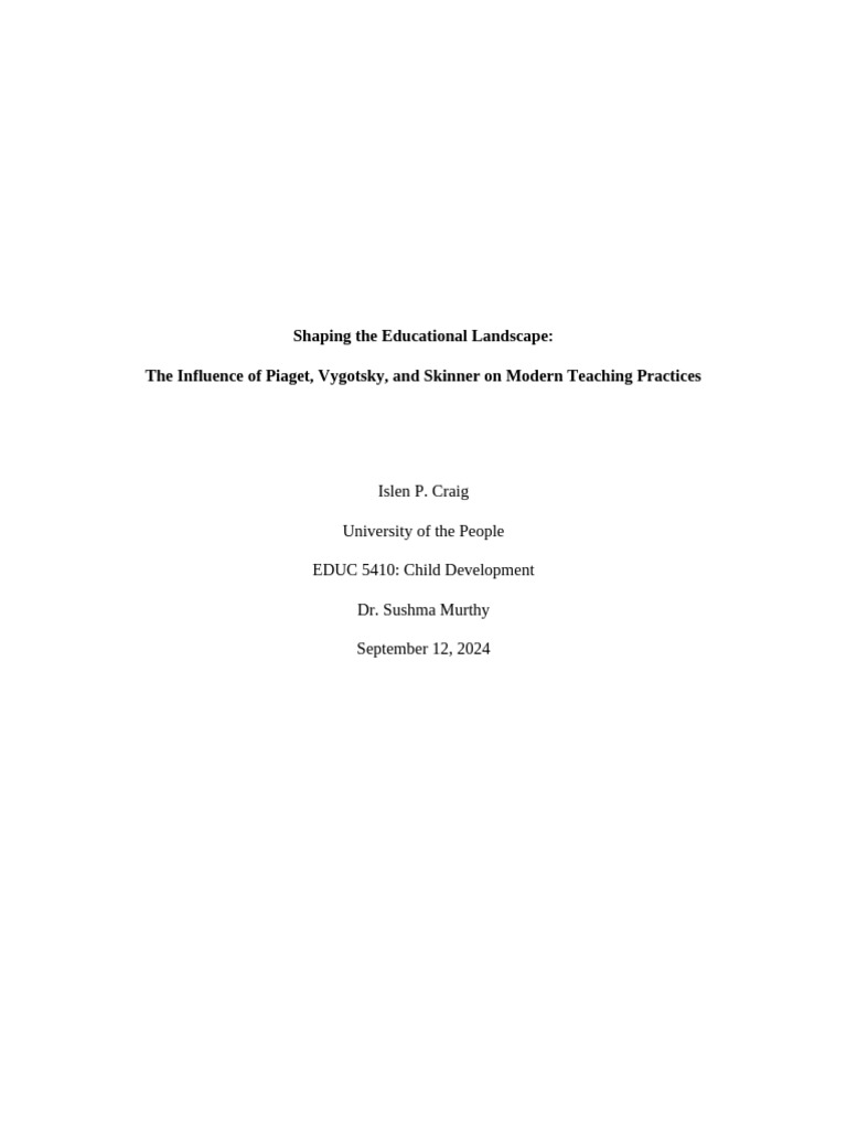 EDUC 5410 - Week 2 - Writing | PDF | Constructivism (Philosophy Of Education) | Learning