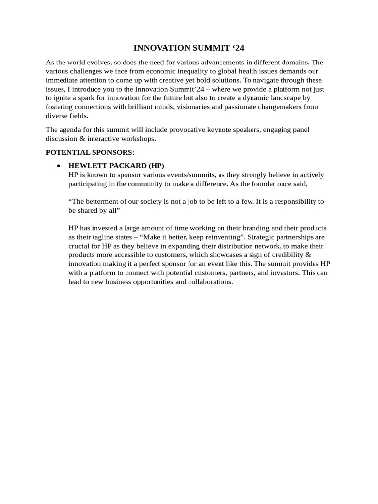 INNOVATION SUMMIT | PDF