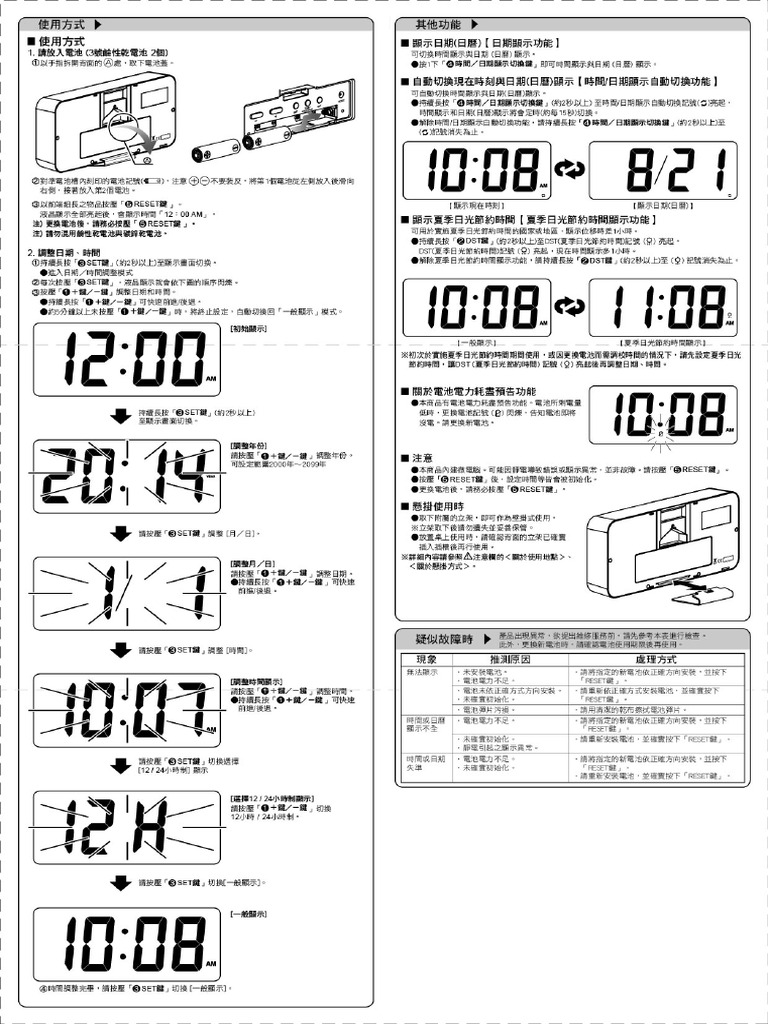 15831975 數位時鐘 (大) 白 黑 | PDF