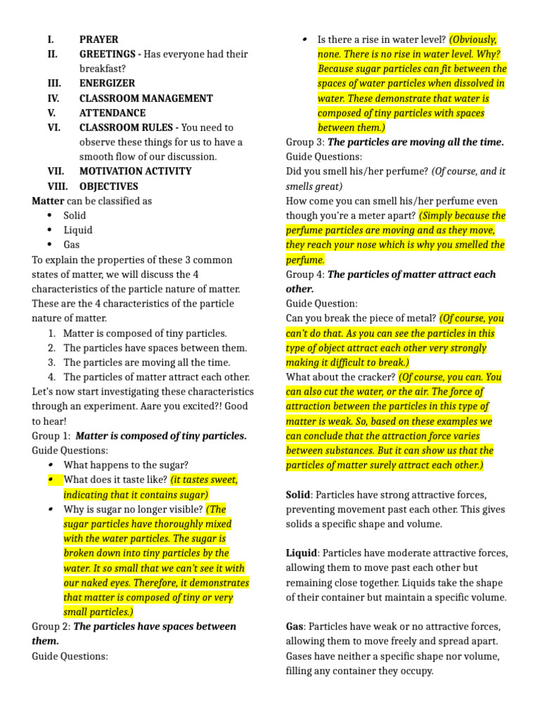States of Matter Firm Up | PDF