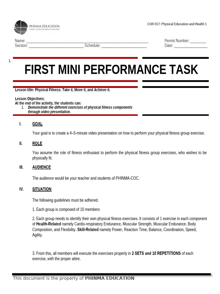 1ST Mini Performance Task | PDF