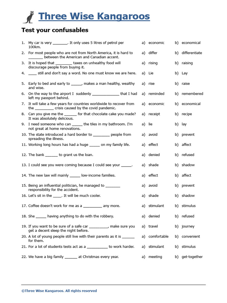 Test Your Confusables | PDF