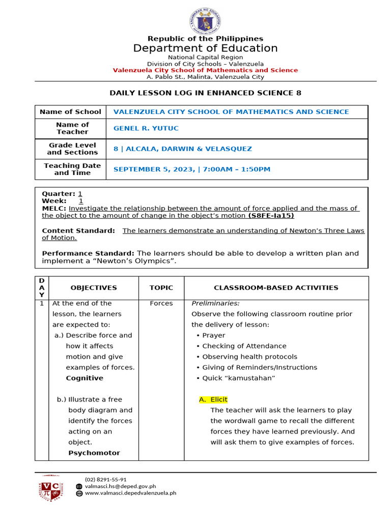 q1 Physics Week 2 | PDF