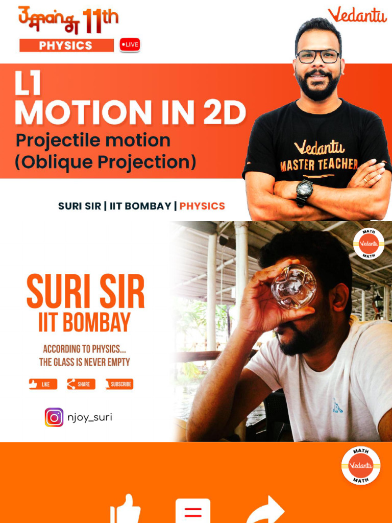 Projectile+motion+ (Oblique+Projection) +L1 Suri+sir | PDF