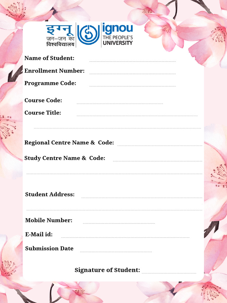 Assignment Designer Front Page 2 @LatestIGNOUupdates | PDF