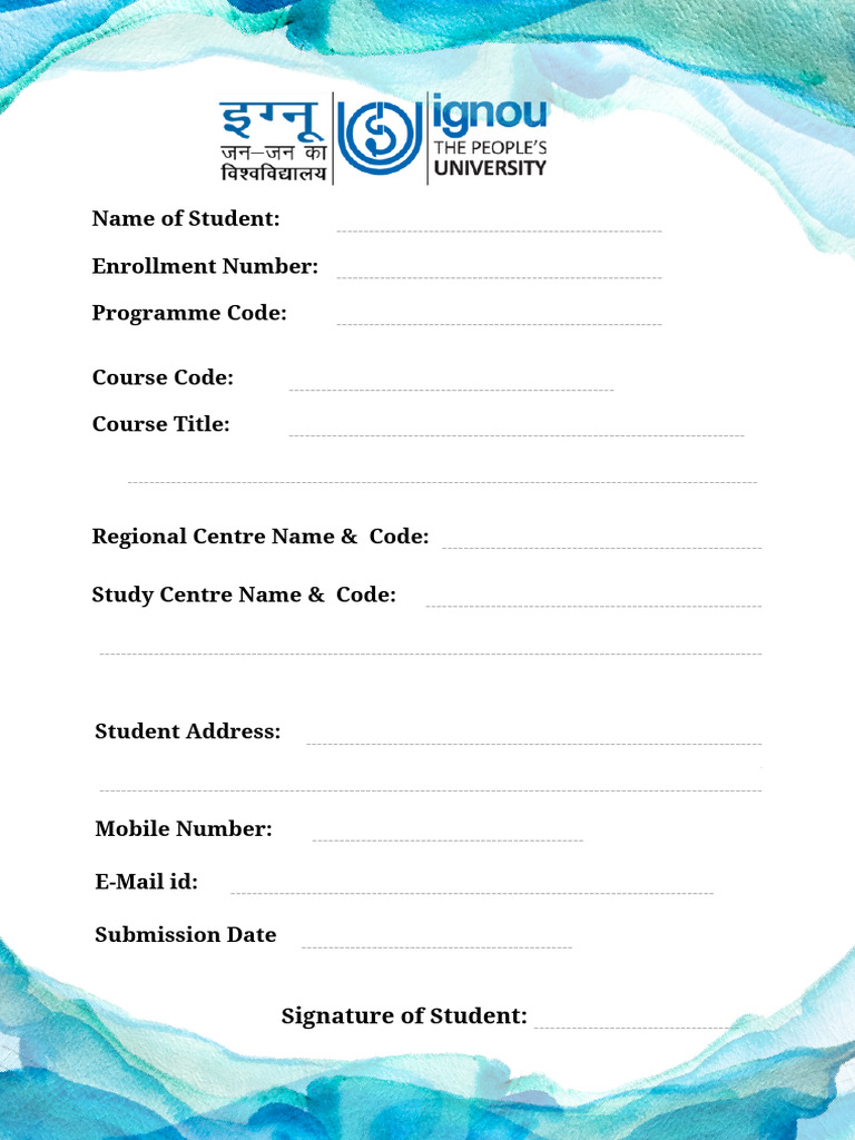Assignment Designer Front Page 1 @LatestIGNOUupdates | PDF | Software ...