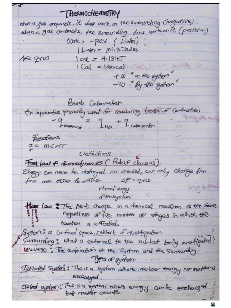 THERMOCHEMISTRY Notes | PDF