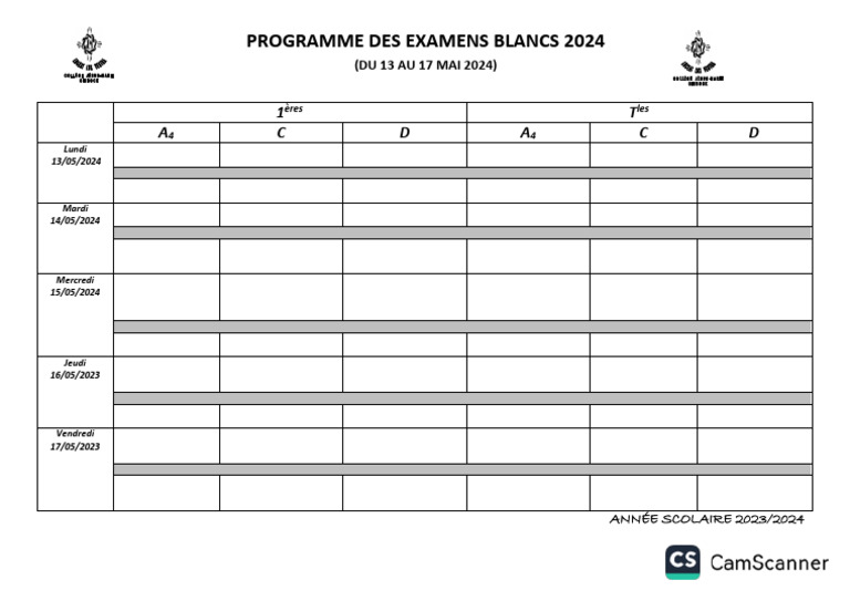 Examens Blancs 2024 1ère Et Tle | PDF