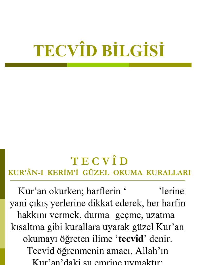 61 Tecvid Bilgisi | PDF